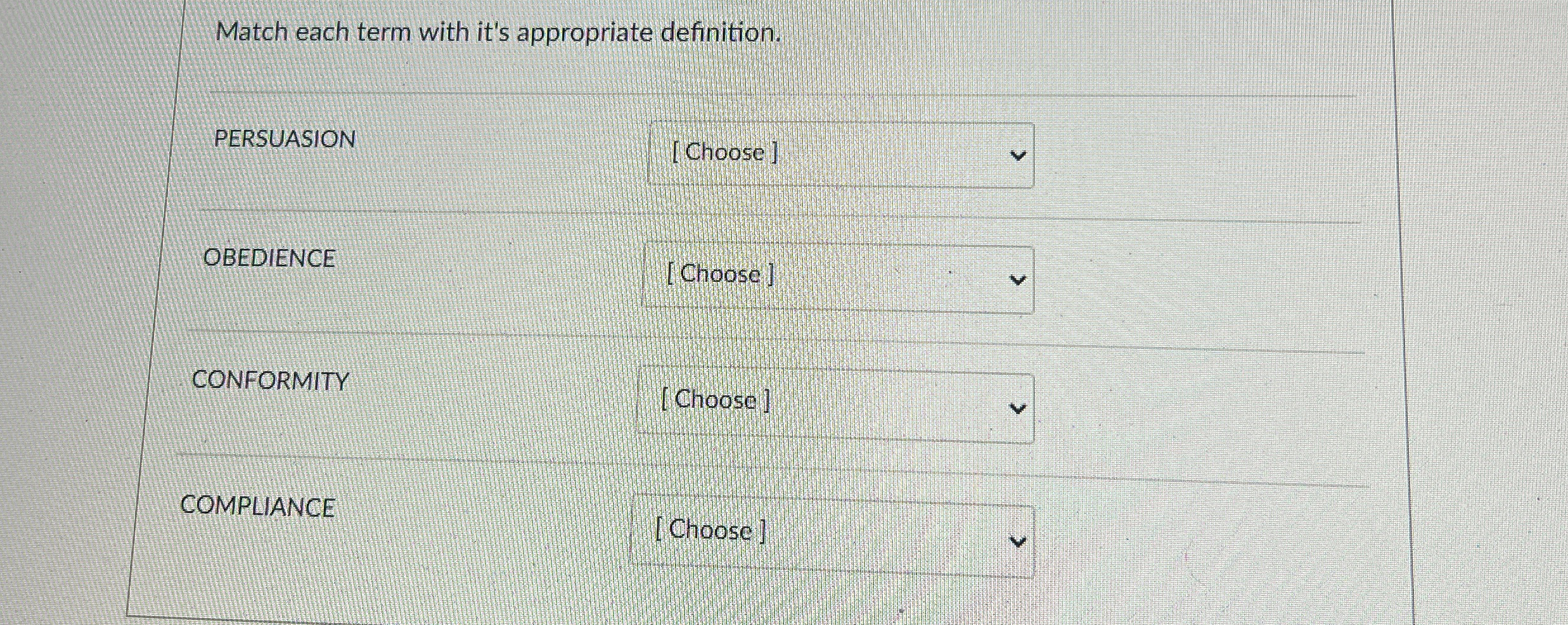 Solved Match each term with it's appropriate | Chegg.com