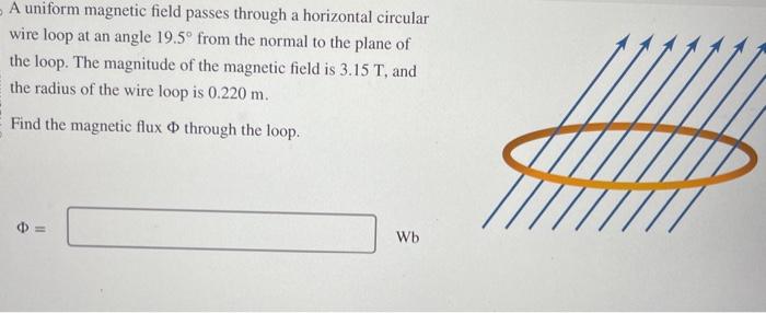 Solved A uniform magnetic field passes through a horizontal | Chegg.com