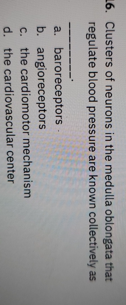 Solved Clusters of neurons in the medulla oblongata that | Chegg.com