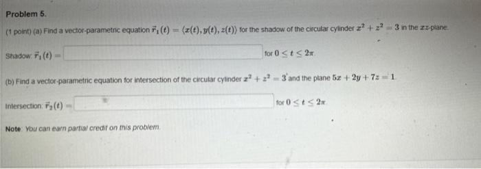 Solved Problem 5. (4 point) (a) Find a vector-parametric | Chegg.com