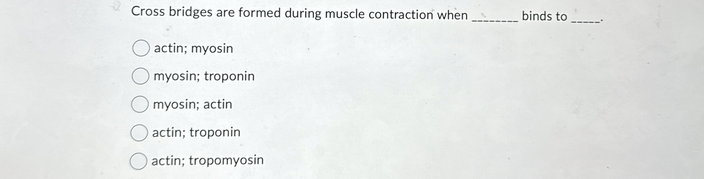 Solved Cross bridges are formed during muscle contraction | Chegg.com