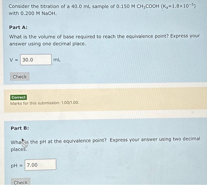 Solved Consider the titration of a 40.0 mL sample of | Chegg.com