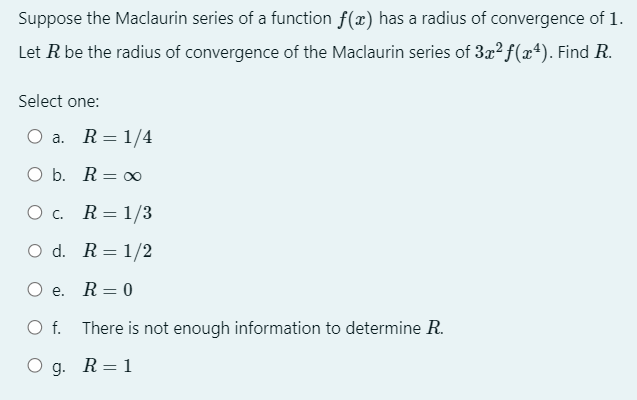 Solved Suppose the Maclaurin series of a function f(x) ﻿has | Chegg.com