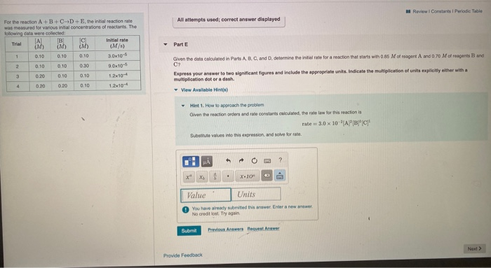 Solved Review Constants Periodic Table All attempts used; | Chegg.com