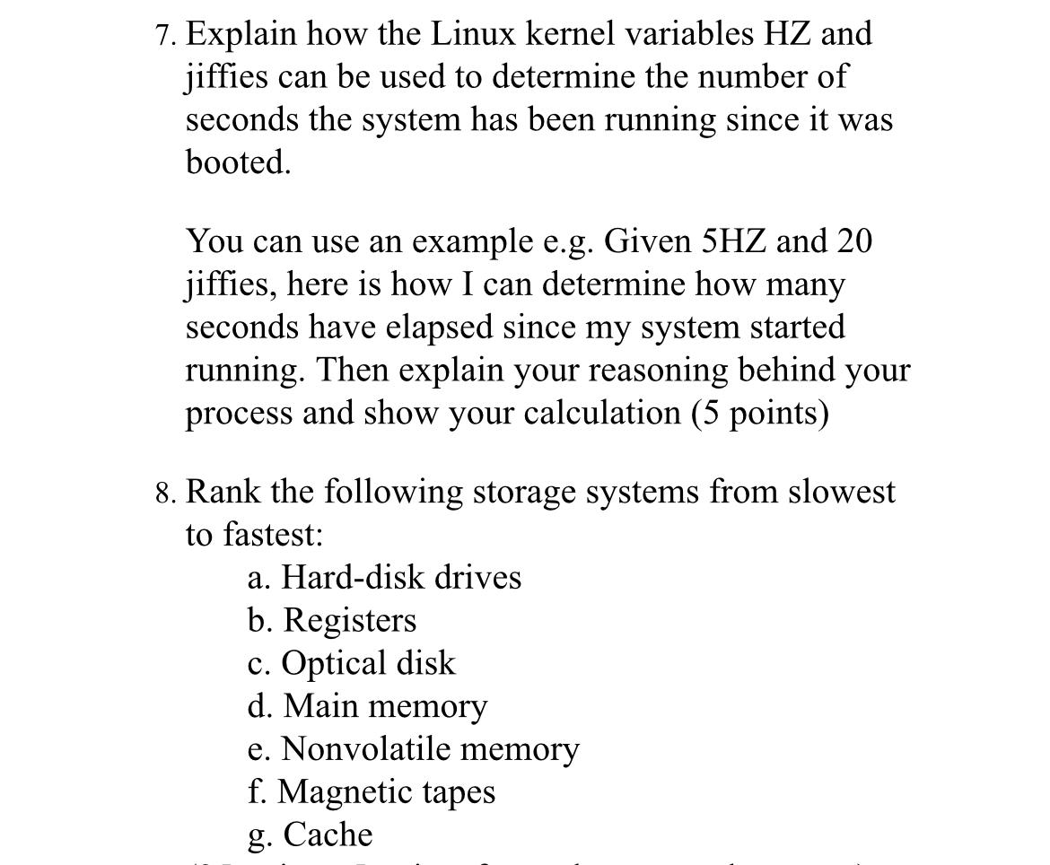 Solved Explain how the Linux kernel variables HZ ﻿and | Chegg.com