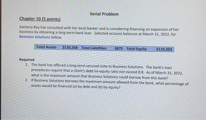 Solved Upload completed Serial Problem Template. UploadWhat | Chegg.com
