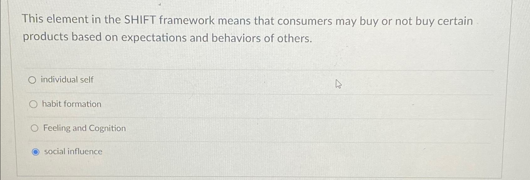 Solved This element in the SHIFT framework means that | Chegg.com