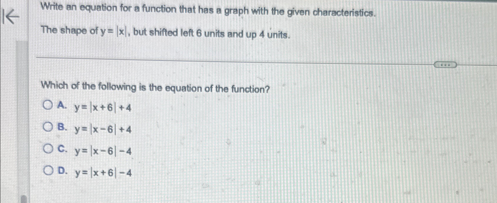 Solved Write an equation for a function that has a graph | Chegg.com