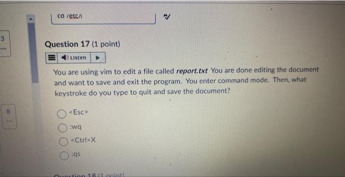 Solved You are using vim to edit a file called report.txt | Chegg.com