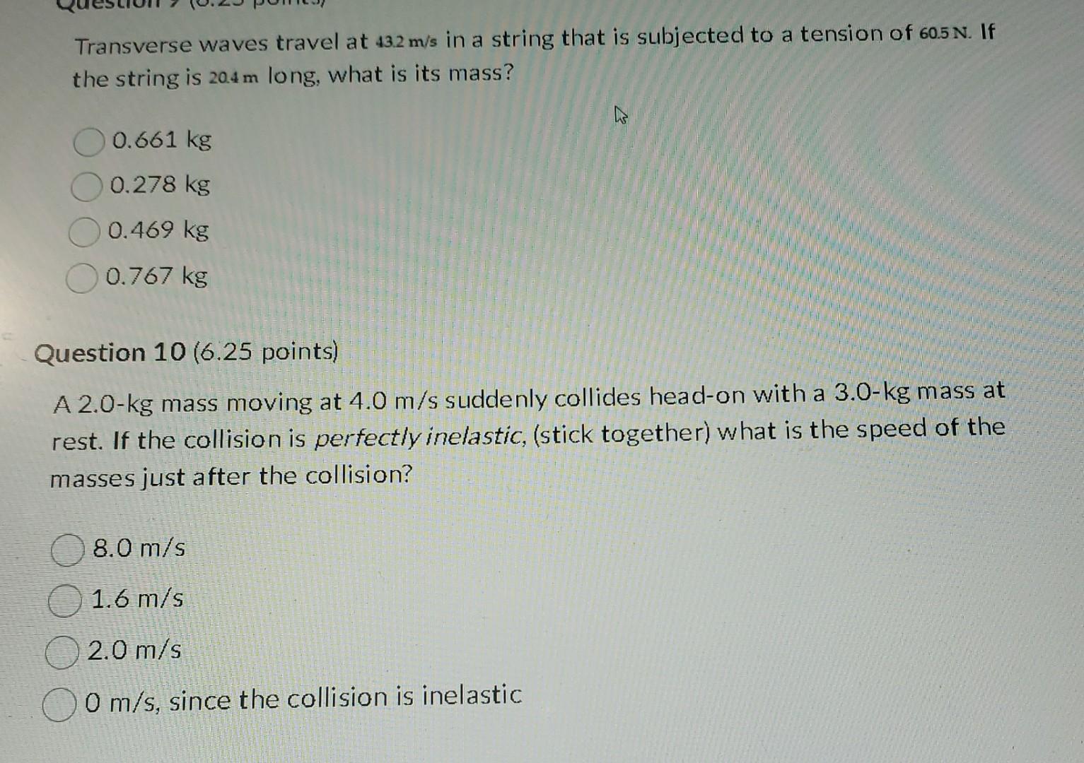 Solved Transverse waves travel at 43.2 m/s in a string that | Chegg.com