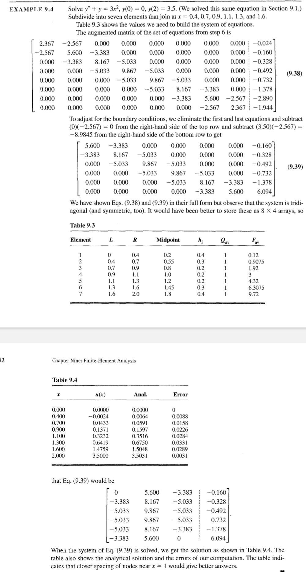 Solved EXAMPLE 9.4 ﻿Solve y''+y=3x2,y(0)=0,y(2)=3.5. (We | Chegg.com