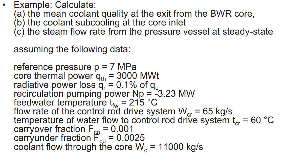 Solved Example: Calculate:(a) ﻿the mean coolant quality at | Chegg.com