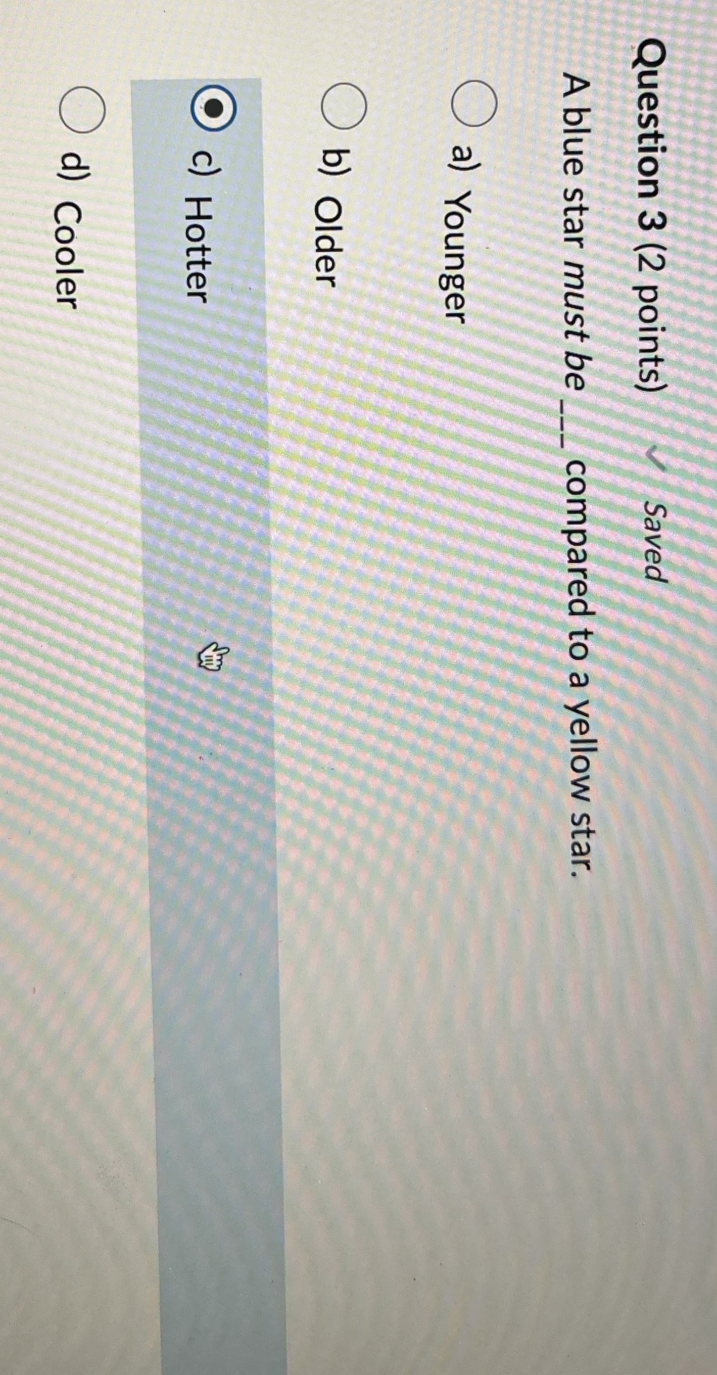 Solved Question 3 (2 ﻿points)SavedA blue star must be q, | Chegg.com