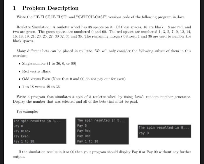 Solved 1 Problem Description Write The If Else If Else And 9579