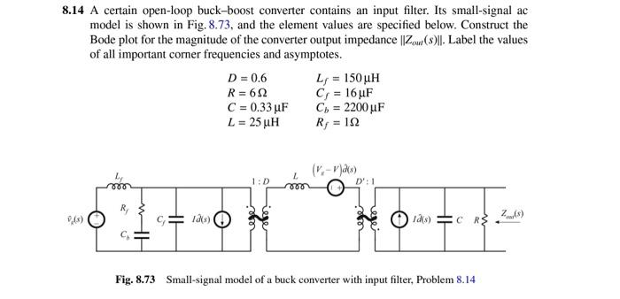 8.14 A certain open-loop buck-boost converter | Chegg.com