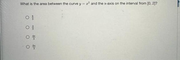 Solved What is the area between the curve y=x2 ﻿and the | Chegg.com
