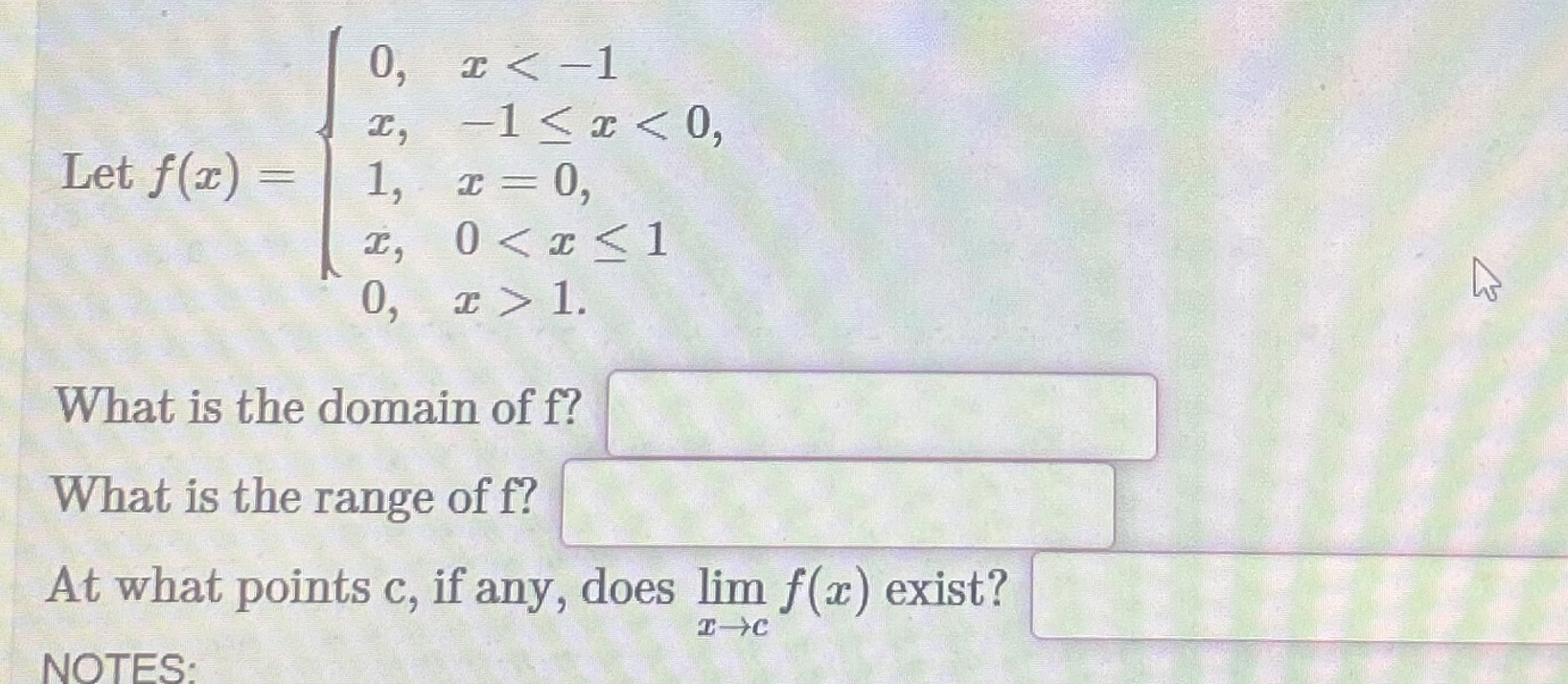 Solved Let f(x)={0,x