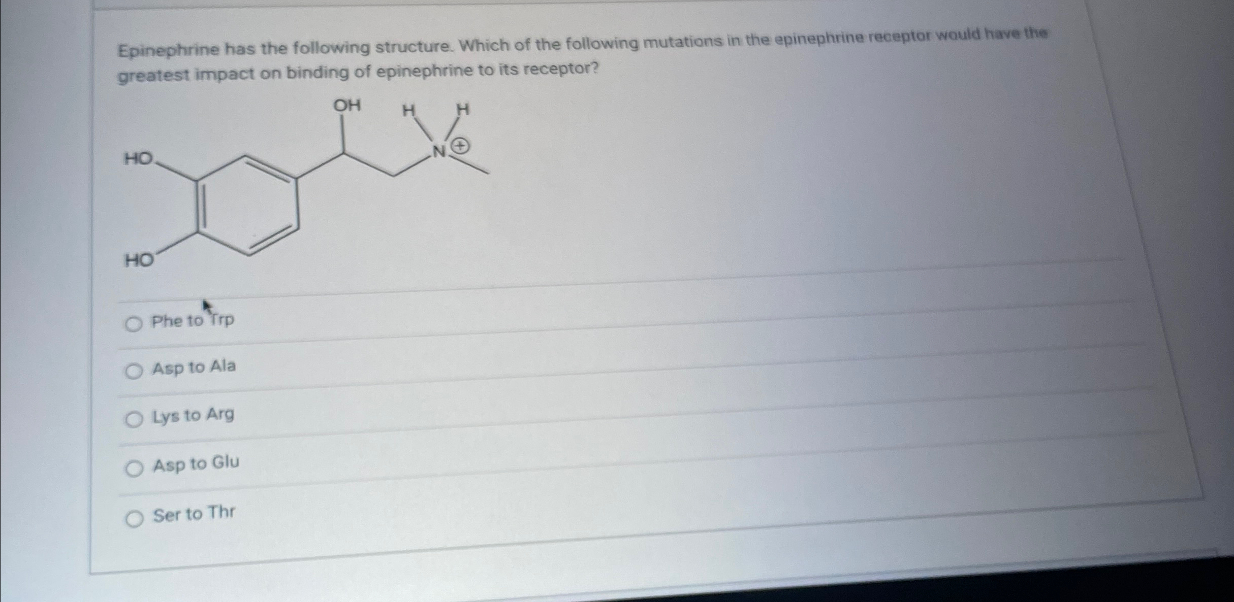 Solved Epinephrine has the following structure. Which of the | Chegg.com