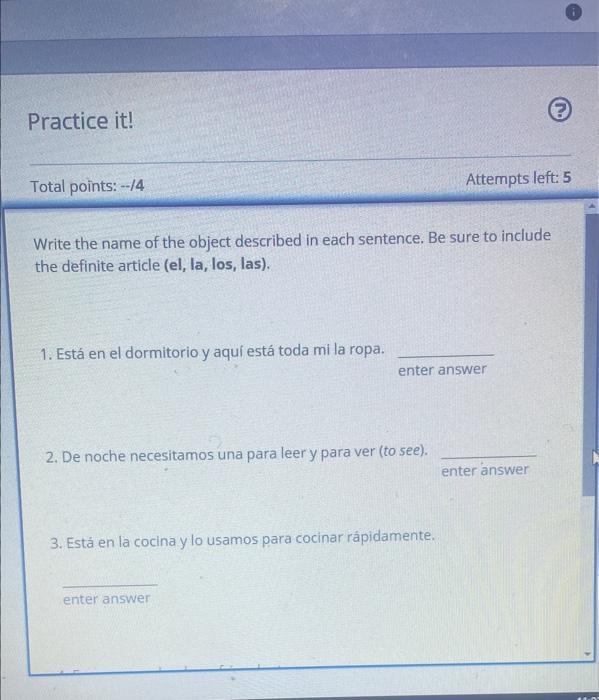 Write the name of the object described in each | Chegg.com