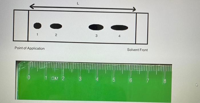 Solved Image: TLC plate with point of application on left | Chegg.com