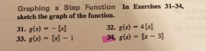Solved Graphing a Step Function In Exercises 31-34, sketch | Chegg.com