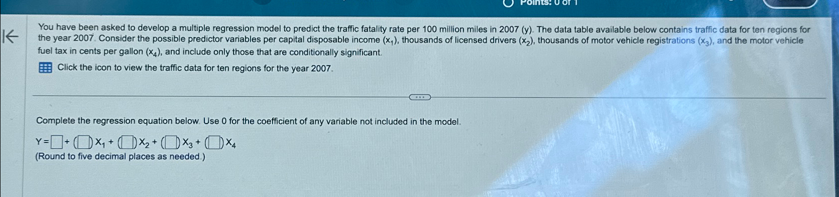You have been asked to develop a multiple regression | Chegg.com