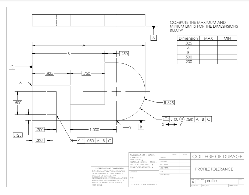 Calculate max and min dimensions, enter the values in | Chegg.com