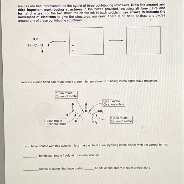 Solved Amides are best represented as the hybrid of three | Chegg.com