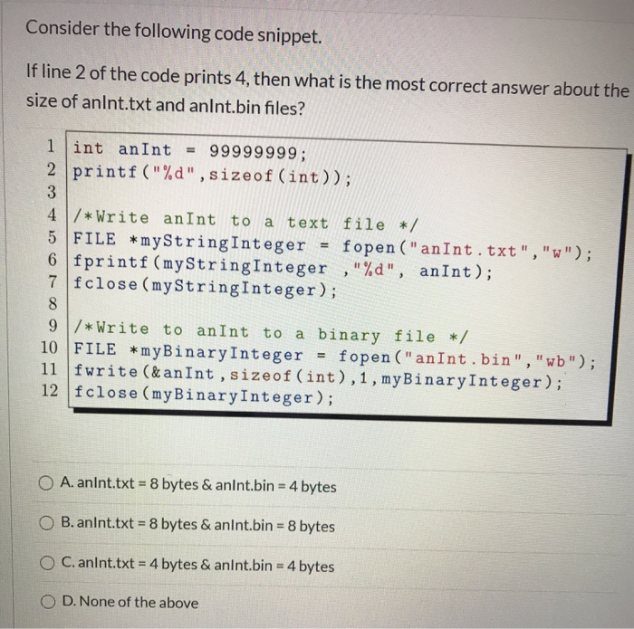 Solved Consider the following code snippet. If line 2 of the | Chegg.com