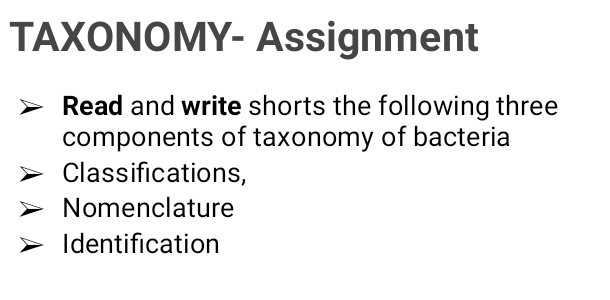 Solved TAXONOMY- ﻿Assignment> ﻿Read and write shorts the | Chegg.com