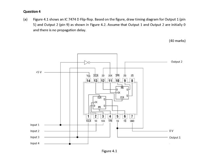 Solved Question 4 (a) Figure 4.1 shows an IC 7474 D | Chegg.com