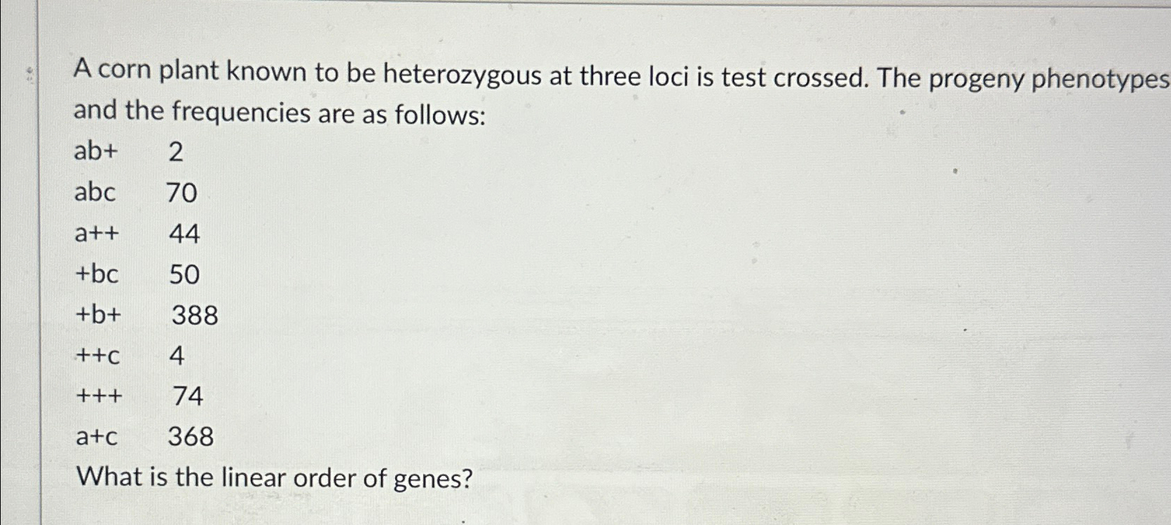 Solved A Corn Plant Known To Be Heterozygous At Three Loci