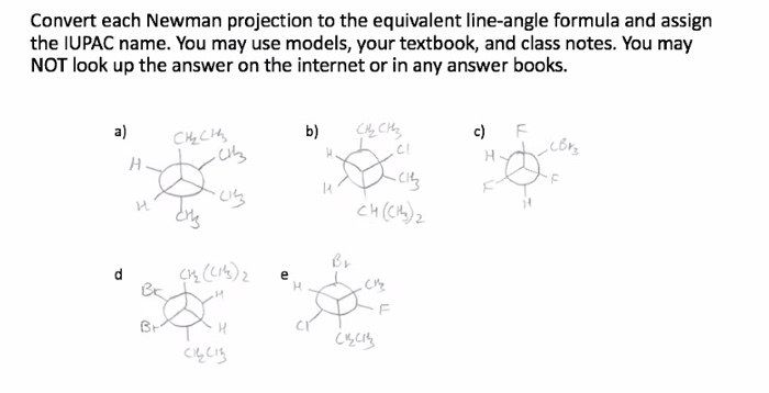 Solved Convert each Newman projection to the equivalent | Chegg.com