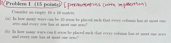 Solved (Problem I (15 points) [permutations (with | Chegg.com
