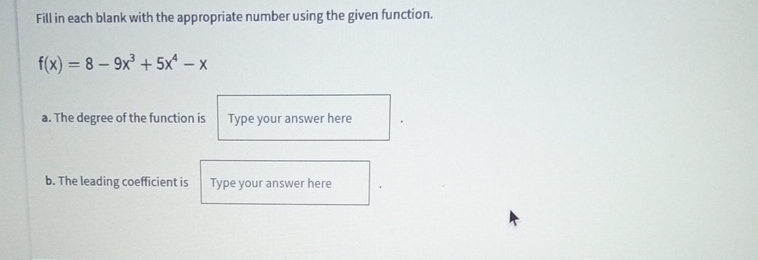Solved Fill in each blank with the appropriate number using | Chegg.com