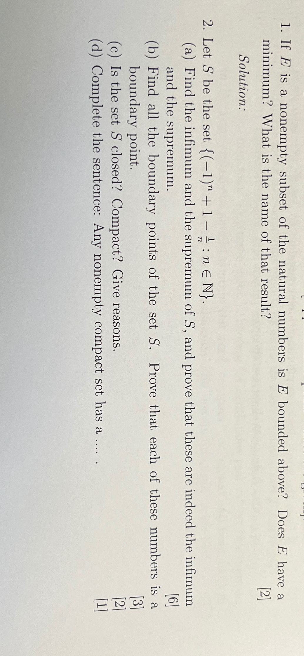 Solved If E ﻿is a nonempty subset of the natural numbers is | Chegg.com