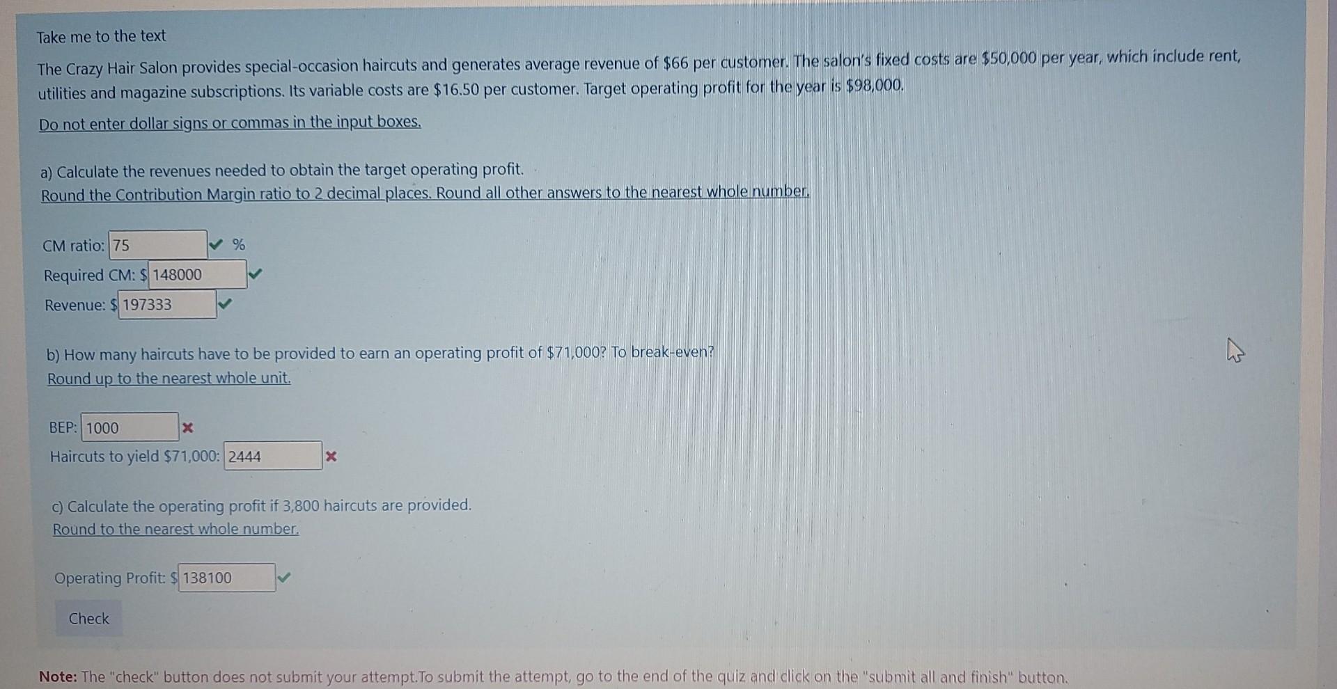 Solved Take me to the text. The Crazy Hair Salon provides | Chegg.com