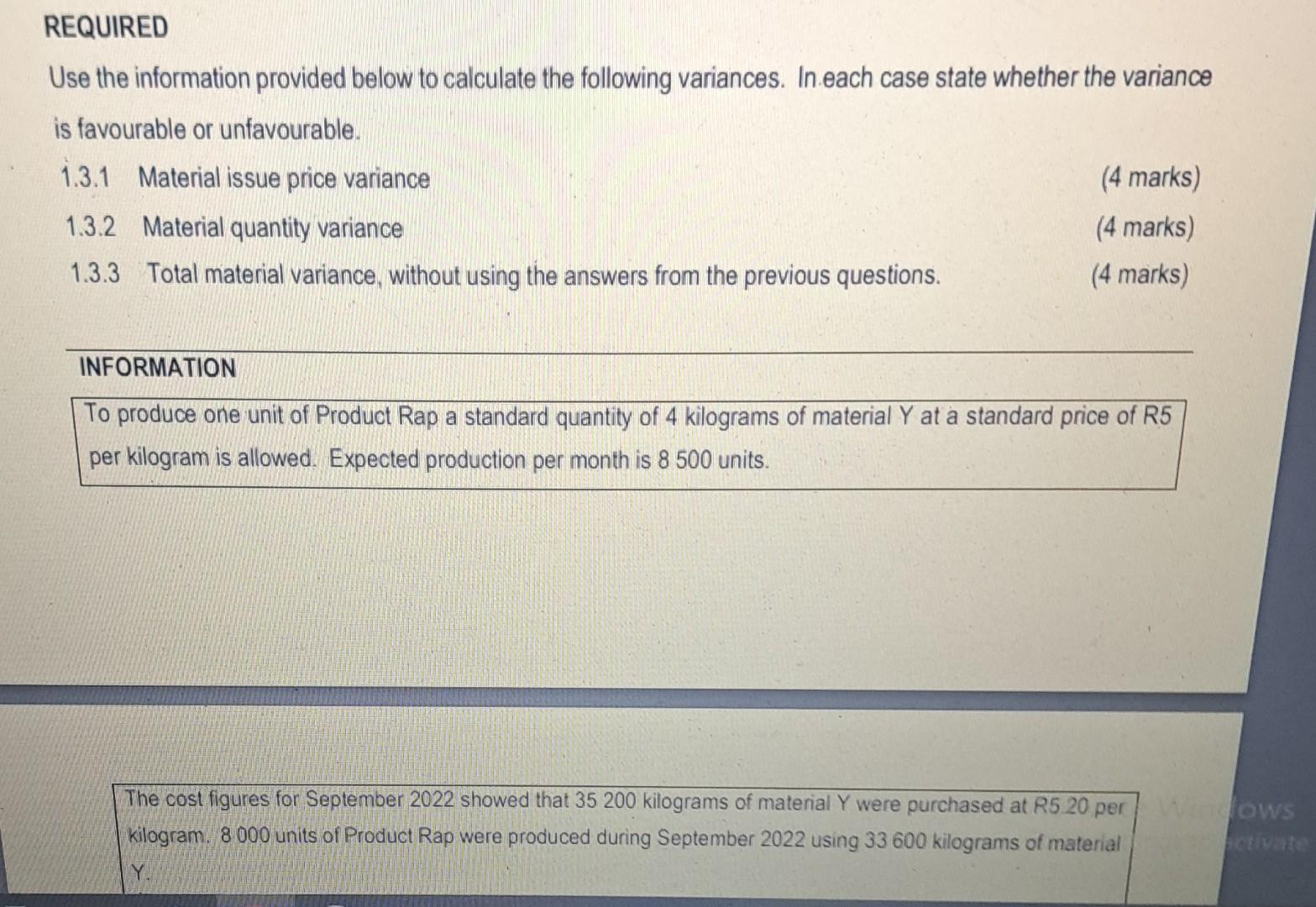 Solved Use the information provided below to calculate the | Chegg.com