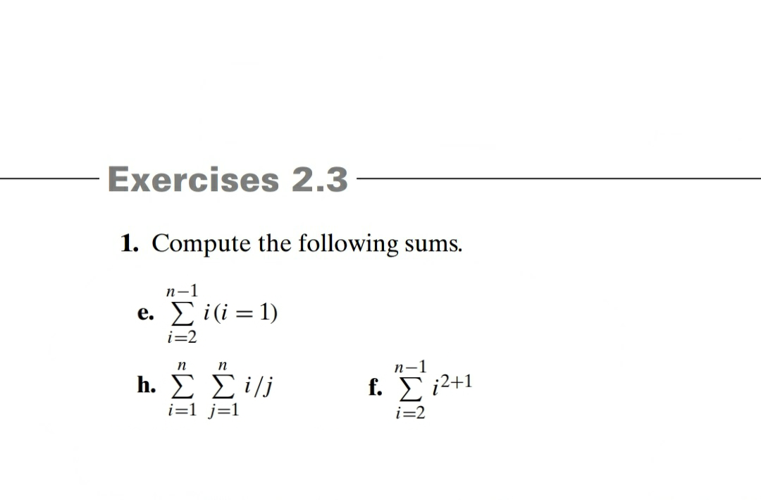 Solved Exercises 2.3Compute the following | Chegg.com