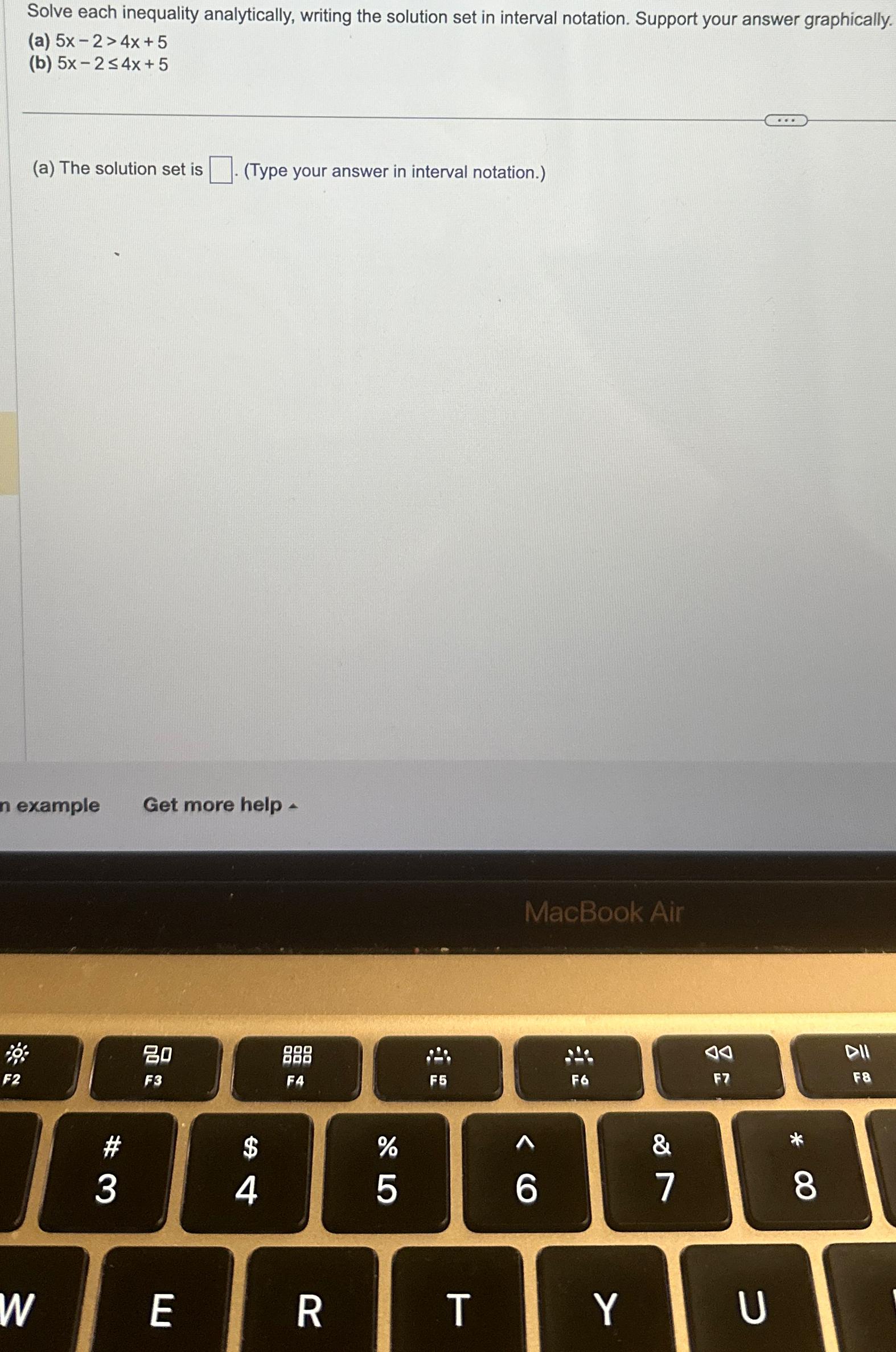 Solved Solve each inequality analytically, writing the | Chegg.com