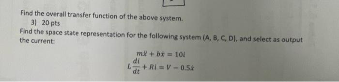 Solved Find the overall transfer function of the above | Chegg.com