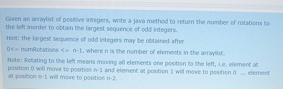 Solved Given An Arraylist Of Positive Integers Write A Java
