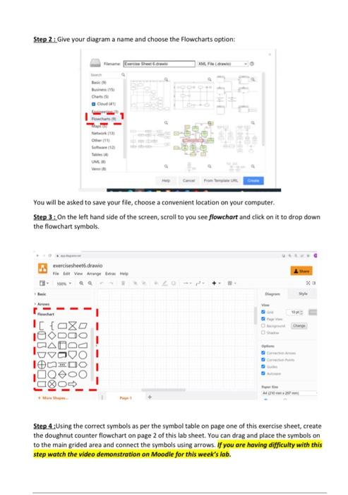 Step 2: Give your diagram a name and choose the | Chegg.com