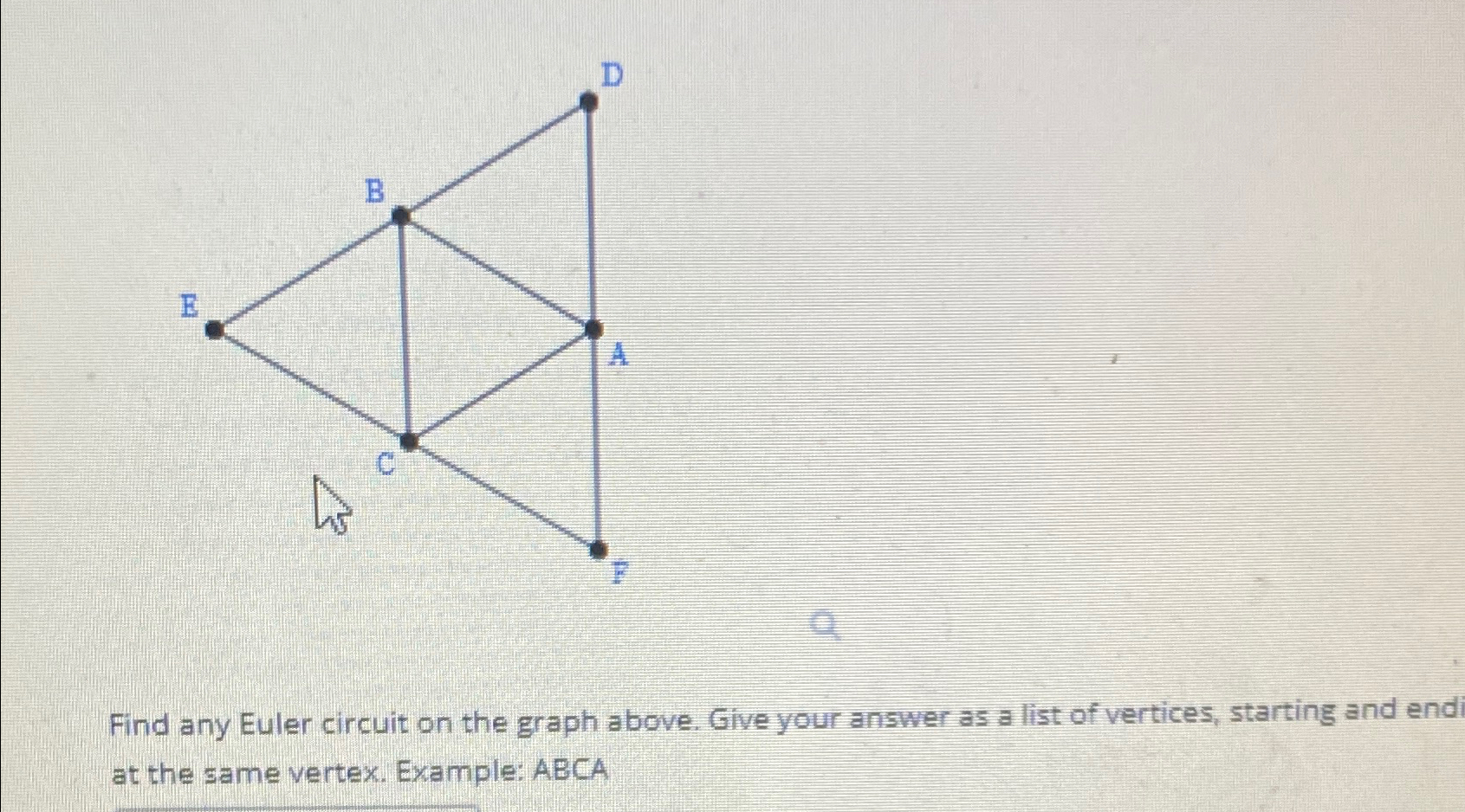 Solved Find any Euler circuit on the graph above. Give your | Chegg.com