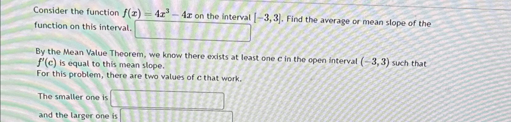 Solved Consider the function f(x)=4x3-4x ﻿on the interval | Chegg.com