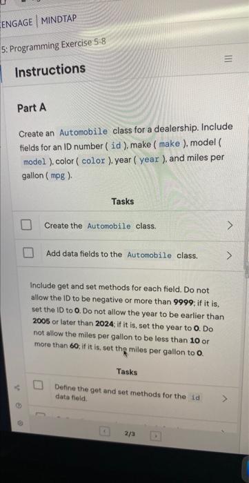 Solved Create an Automobile class for a dealership. Include | Chegg.com