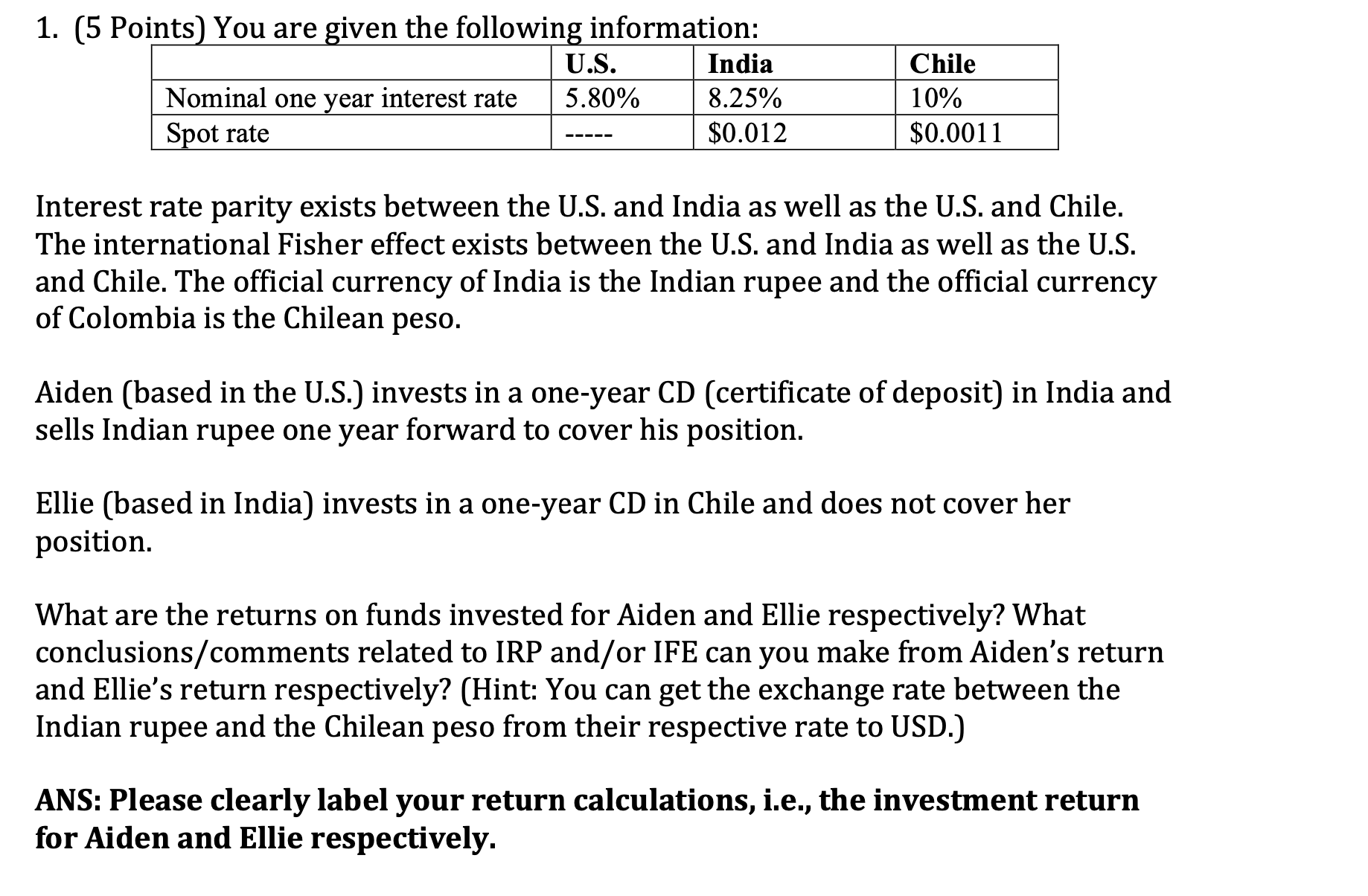 Solved 1. (5 ﻿Points) ﻿You are given the following | Chegg.com