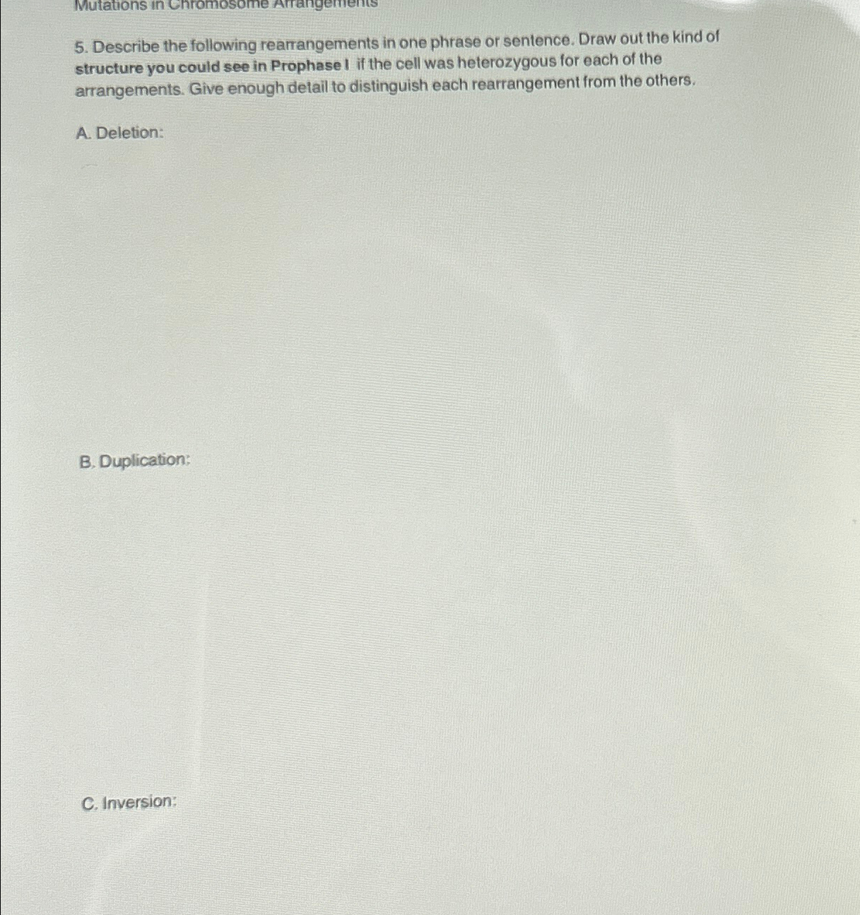 Describe the following rearrangements in one phrase | Chegg.com