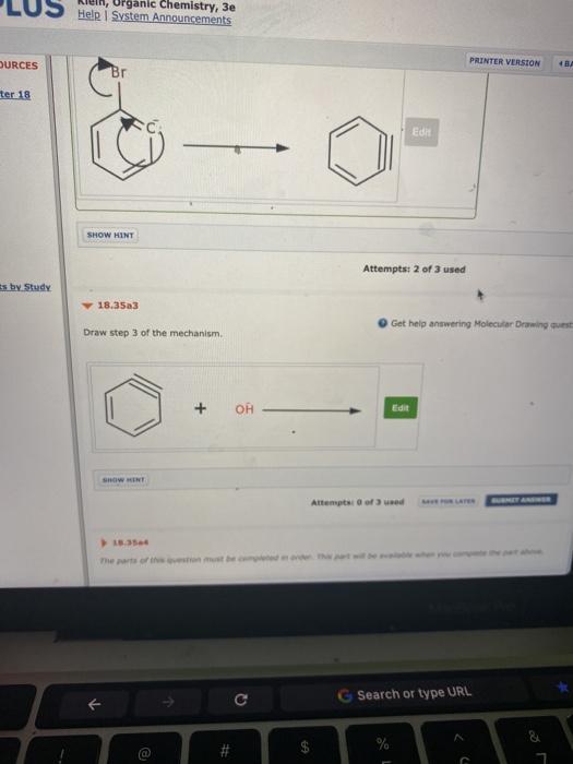 Solved Organic Chemistry, 3e Help 1 System Announcements | Chegg.com