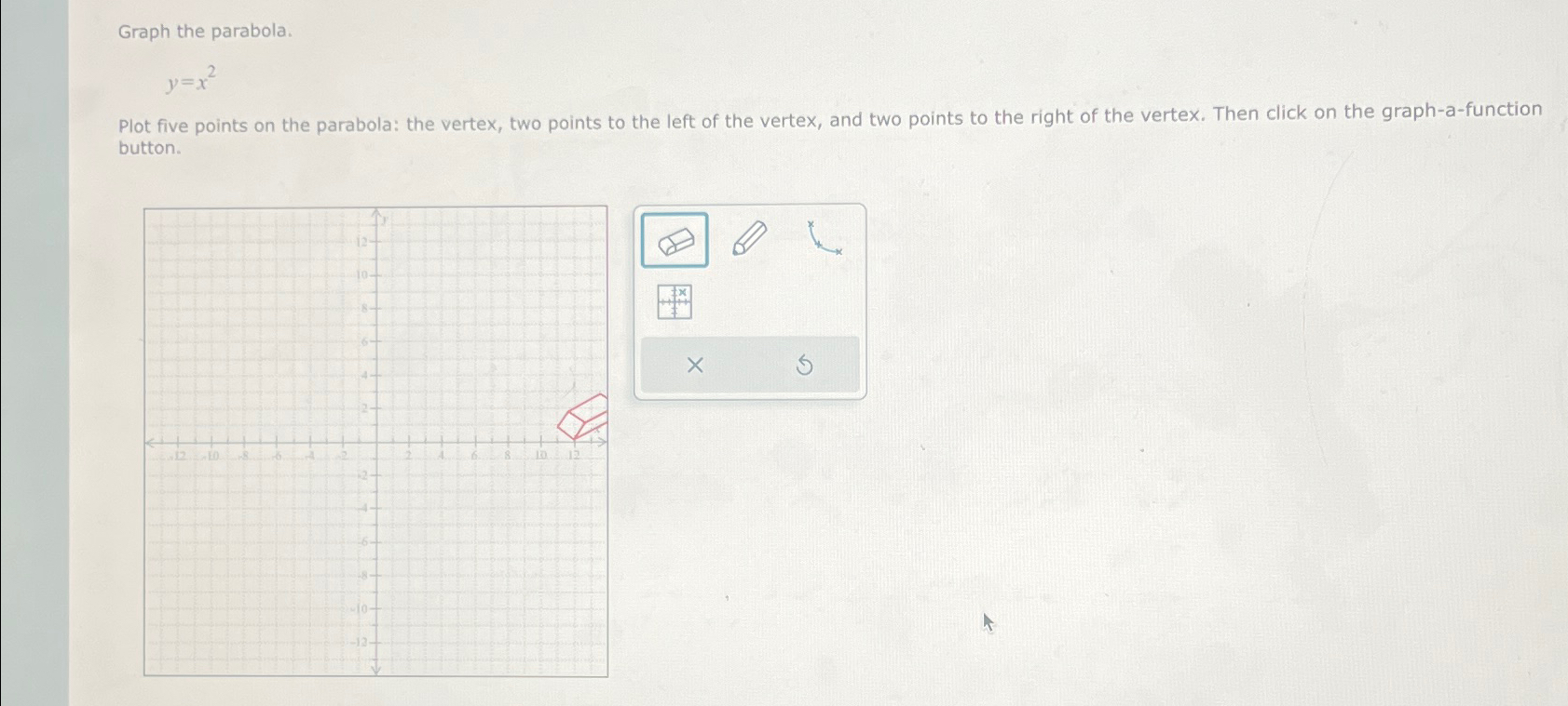 Solved Graph the parabola.y=x2Plot five points on the | Chegg.com